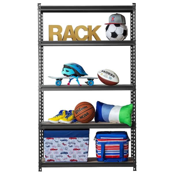 KING'S RACK Black 5-Tier Boltless Tier Height Adjustable Garage Steel ...