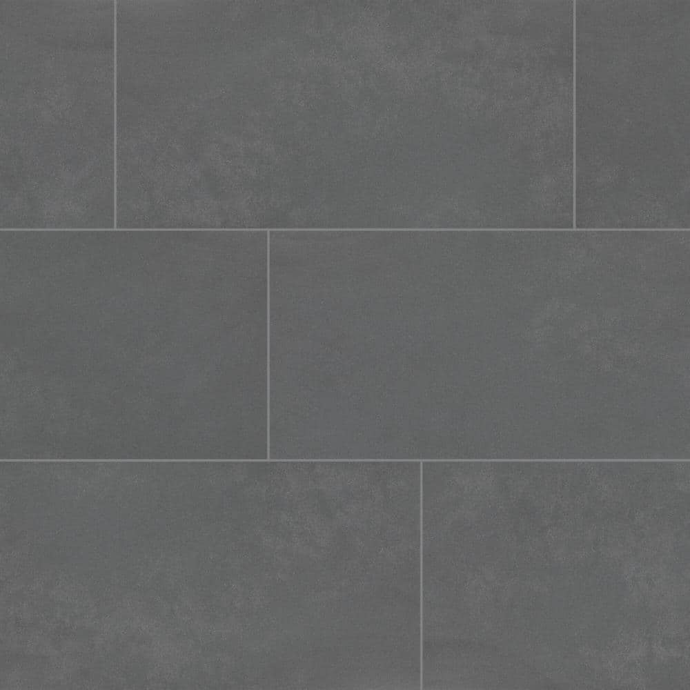 Daltile Cohesion Dark Grey 12 in. x 24 in. Color Body Porcelain Floor ...