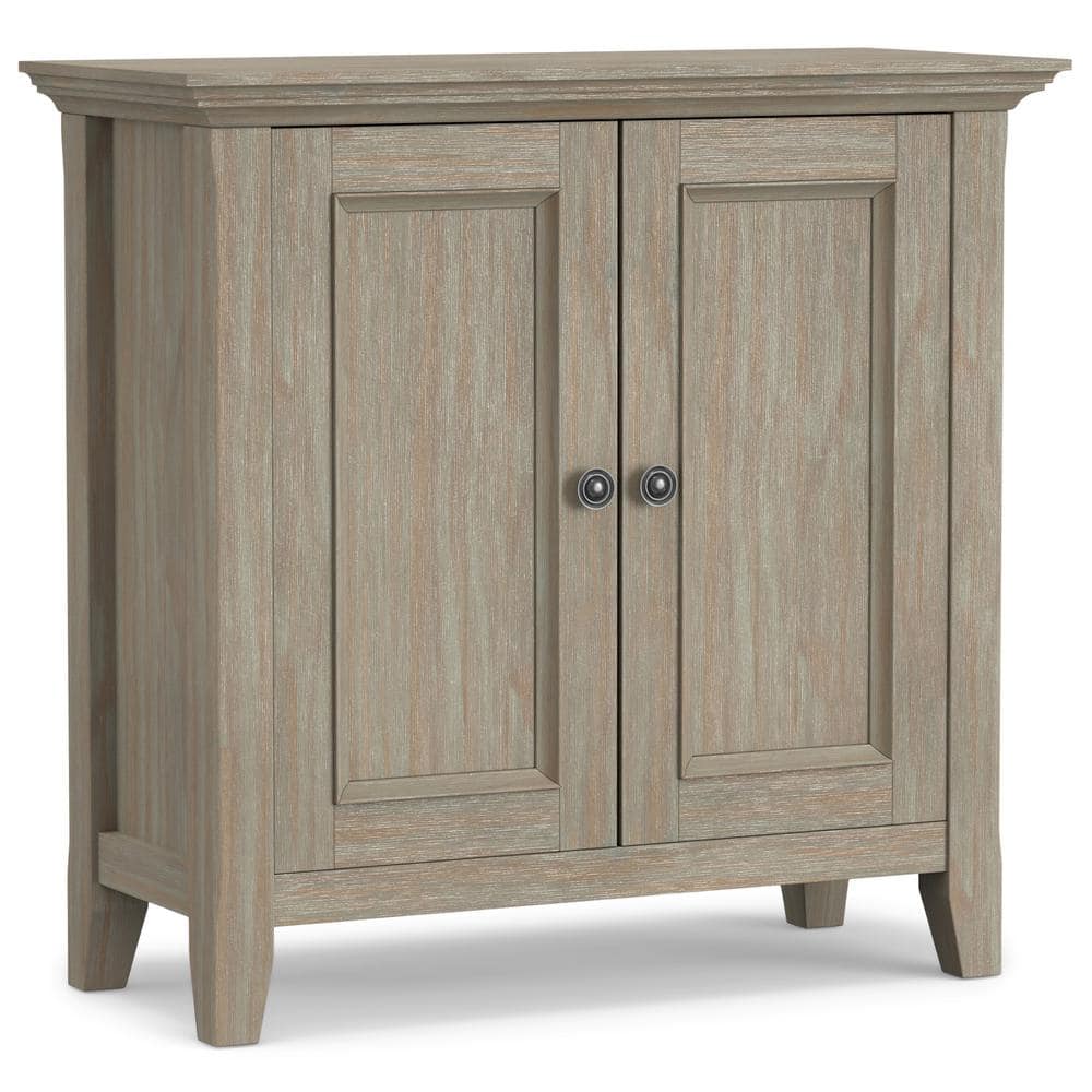 Simpli Home Amherst Distressed Grey 31 in. H Storage Cabinet with 2 ...