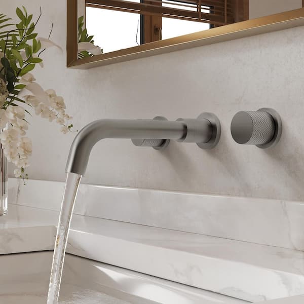GRANDJOY Serenity Stream Wall-Mount 8 in. Widespread Double Handle ...