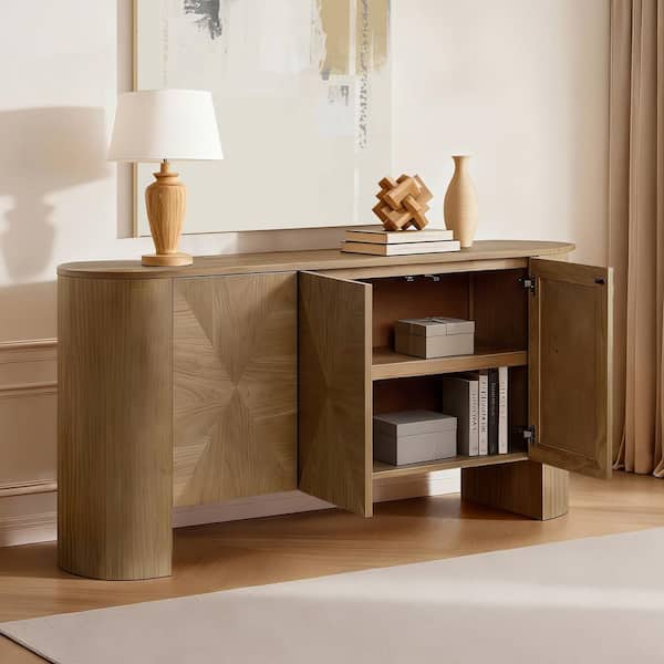 Spruce & Spring Elliott 66 in. W Modern Wood Veneer Fully Assembled ...