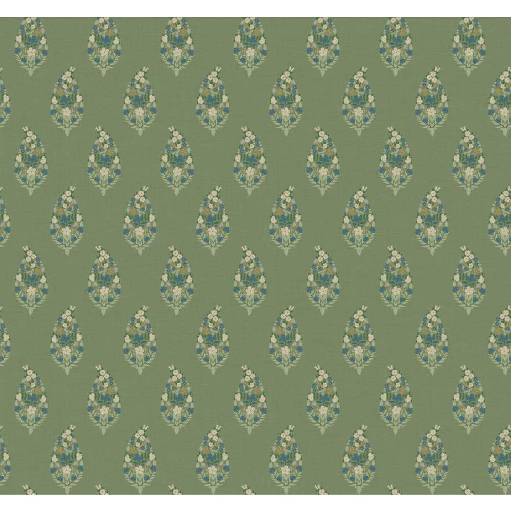 RIFLE PAPER CO. Paisley Green Metallic Non-Pasted Wallpaper RF7471 ...