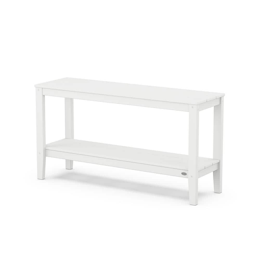 POLYWOOD Newport Rectangular White Plastic Outdoor Console Table ...