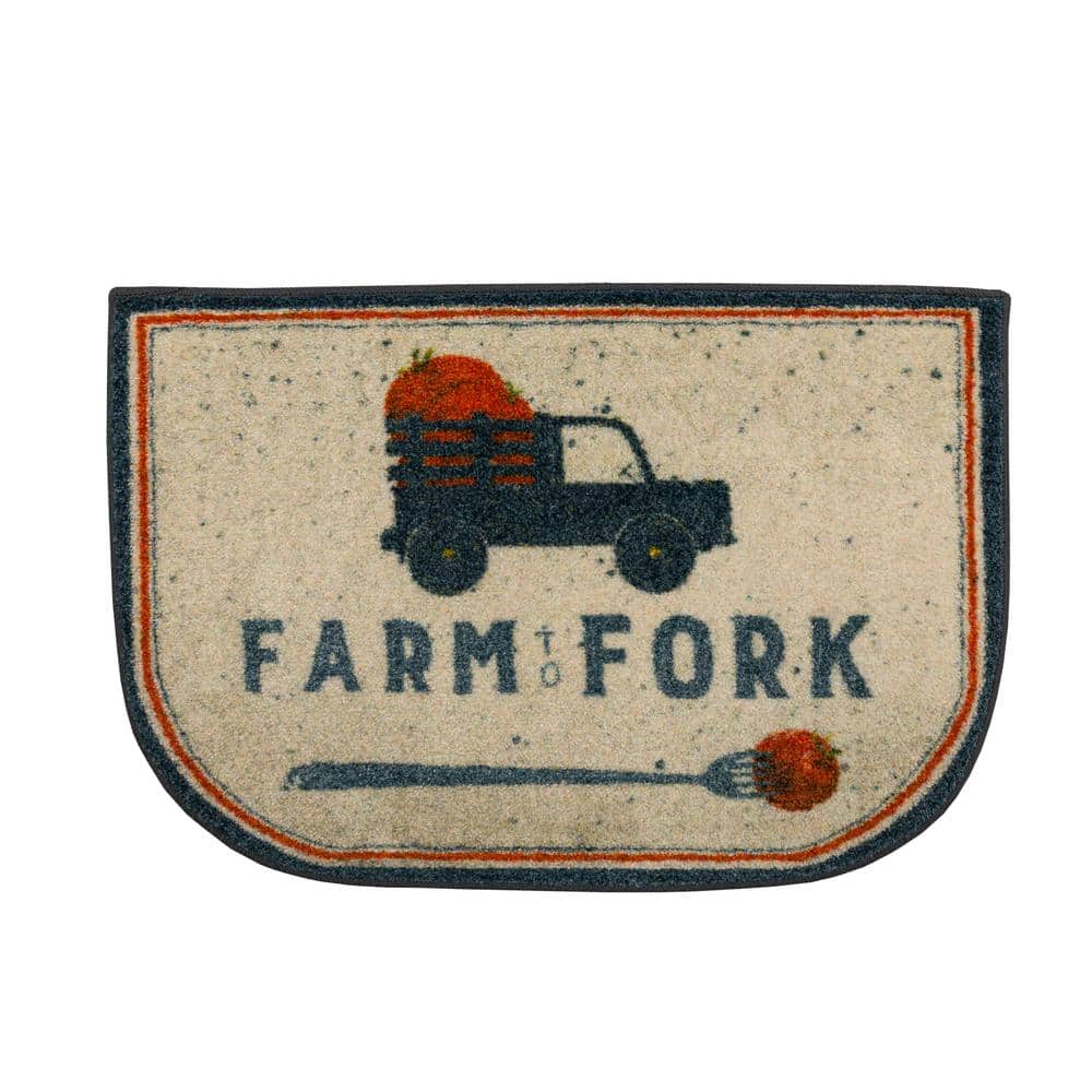 Mohawk Home Farm To Fork Grey 1 ft. 8 in. x 2 ft. 6 in. Kitchen Mat ...