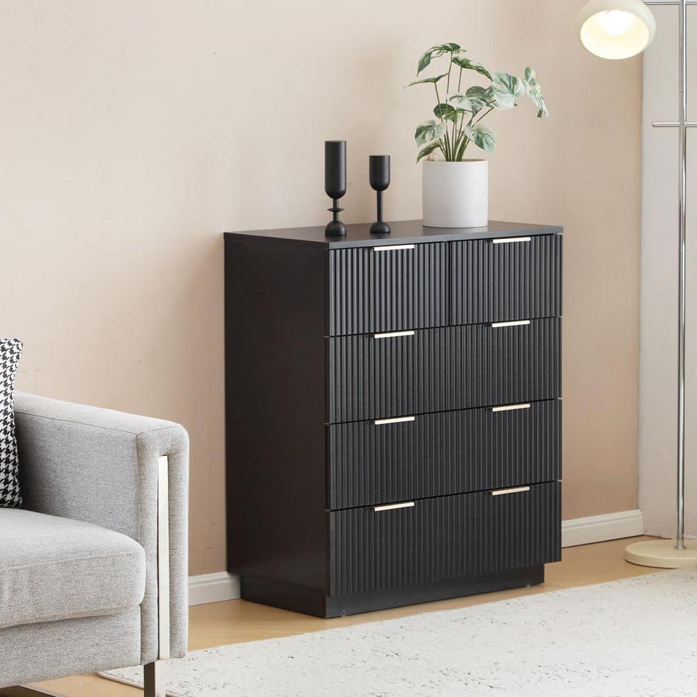 Karl home Black 5 Drawer 28. 35 in. Wide Chest of Drawers K1G52005847 ...
