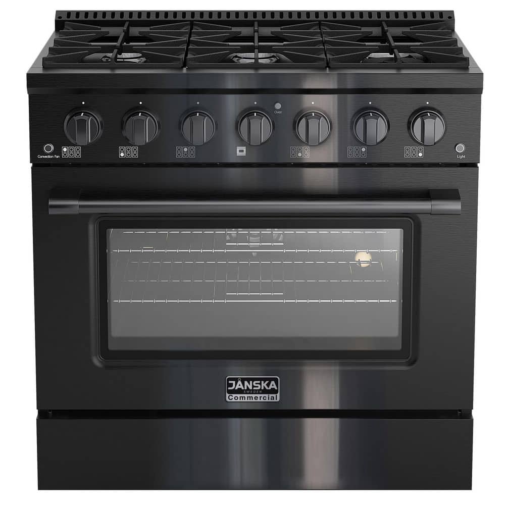 Reviews for JANSKA 36 in. 5.2 cu. ft. Freestanding Gas Range with 6 ...