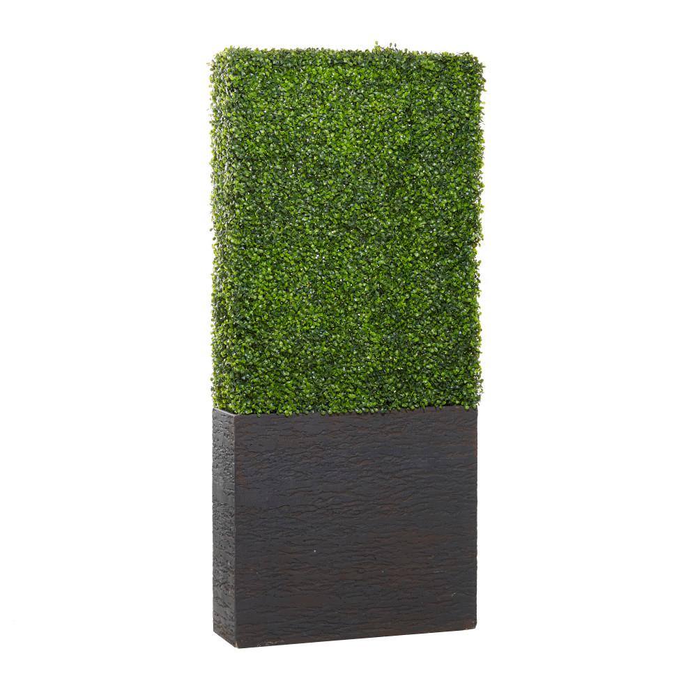 Litton Lane 66 in. H Tall Boxwood Hedge Topiary with Realistic Leaves ...