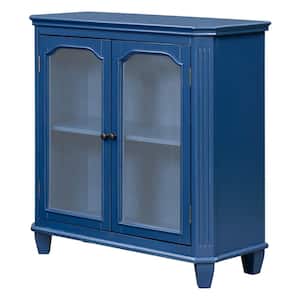 GODEER Teal Blue Accent Storage Cabinet with Doors and Adjustable Shelf ...