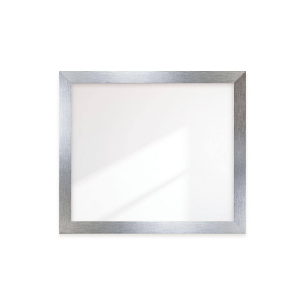 BrandtWorks 40 in. W x 46 in. H Stainless Grain Wide Framed Wall Mirror ...