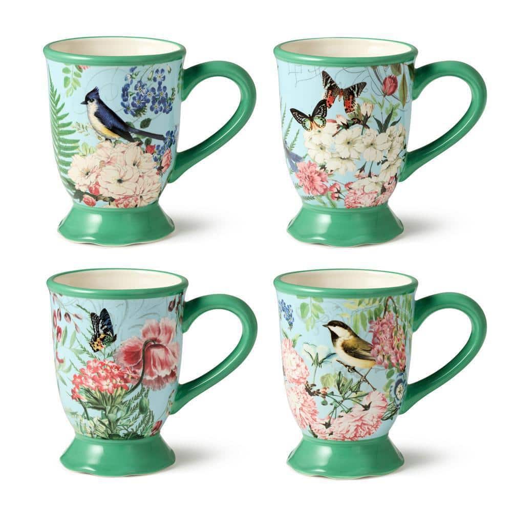 Certified International Flora 18 fl. Oz. Multi-Colored Ceramic Mugs ...