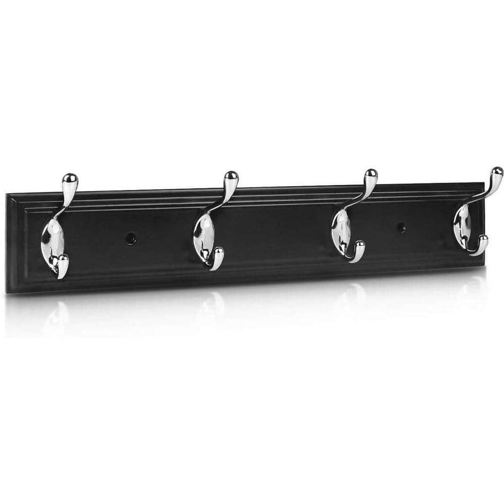 Black Wood Coat Rack Wall Mounted for Hanging Keys Hats, Perfect for ...