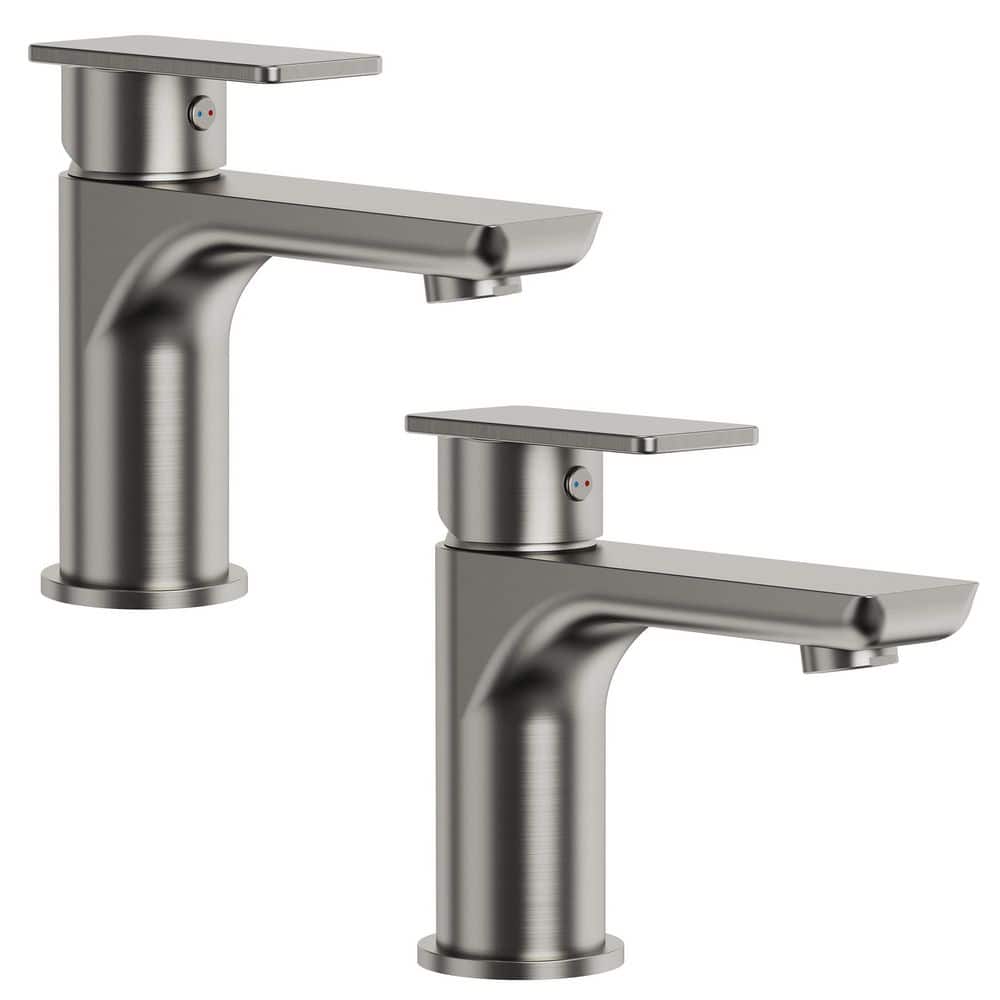 EVERSTEIN 2-Pack 6 in. Height Single Handle Single Hole Bathroom Faucet ...