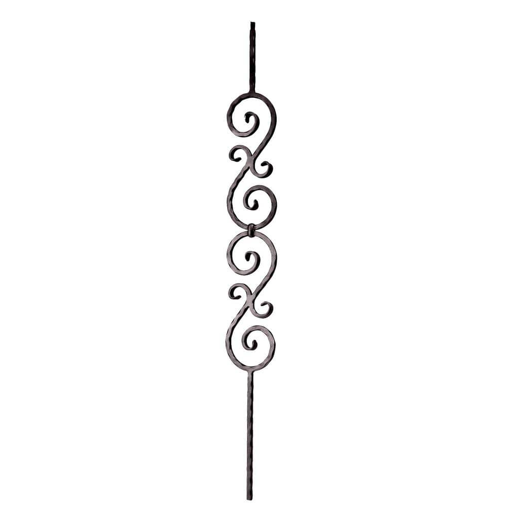 Arteferro 44 in x 1/2 in Hammered Bar Double Scroll 4 in. x 24 in Old ...