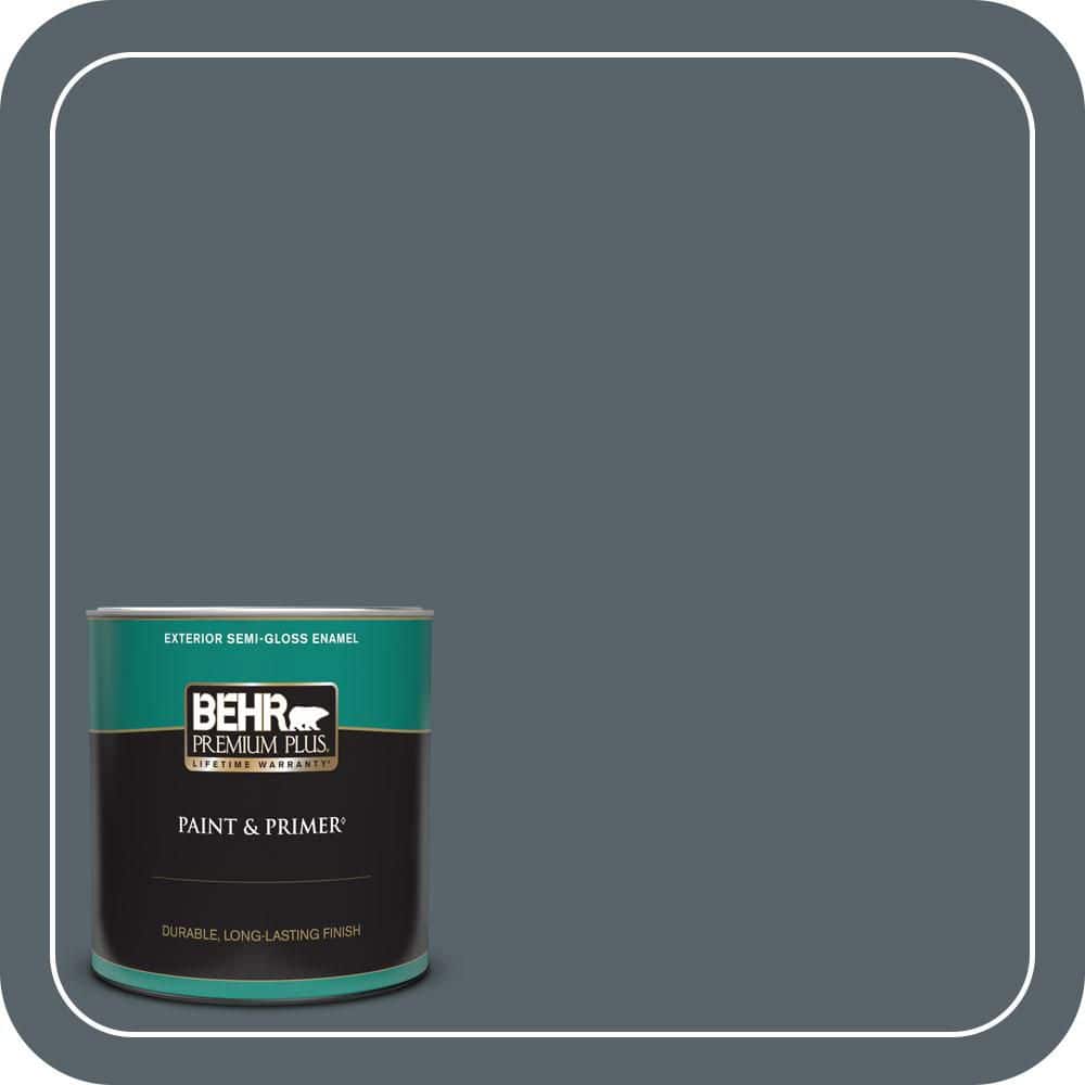 BEHR PREMIUM PLUS 1 qt. #N490-6 Calligraphy Semi-Gloss Enamel Exterior ...