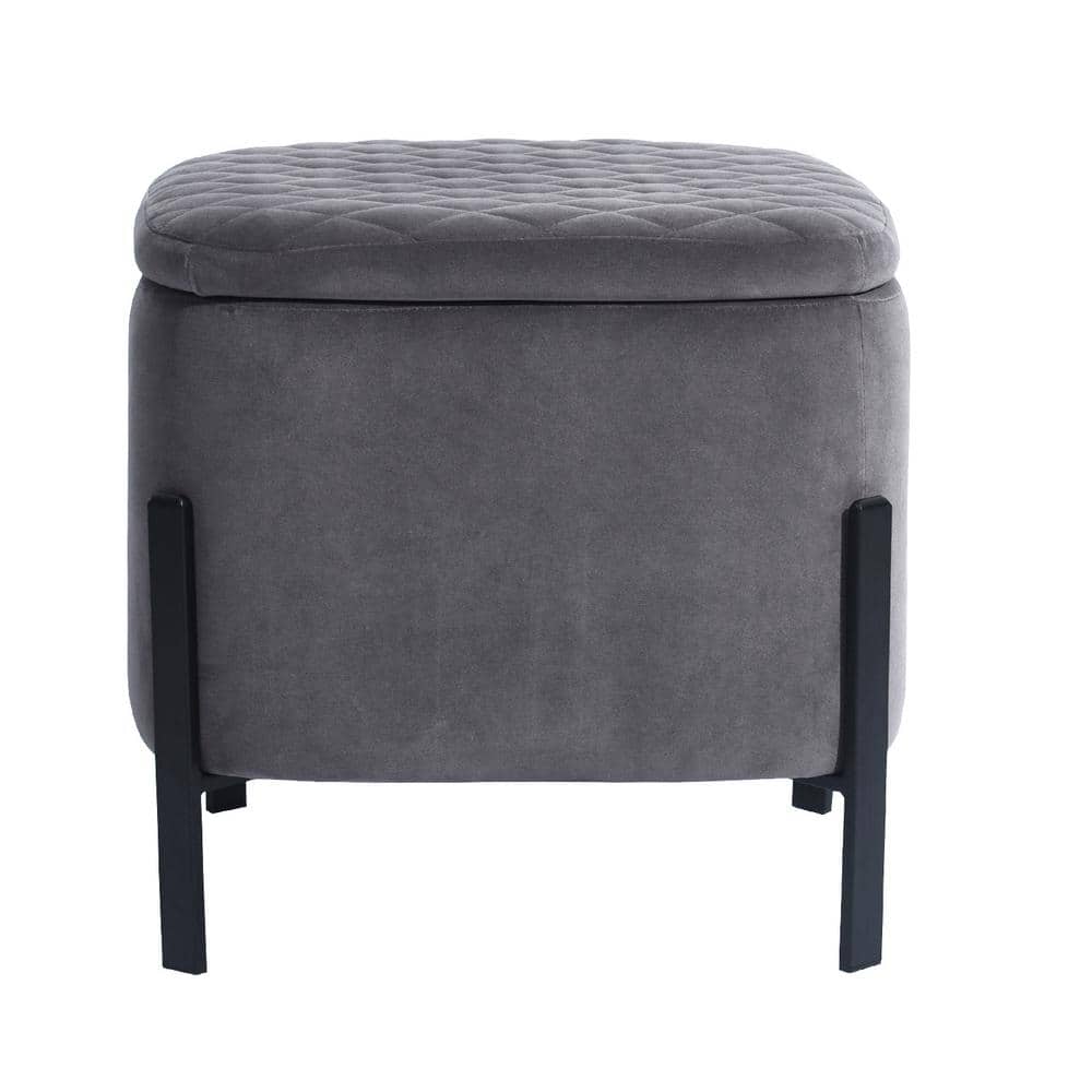 Homy Casa Bottega Grey Storage Ottoman BOTTEGA GREY - The Home Depot