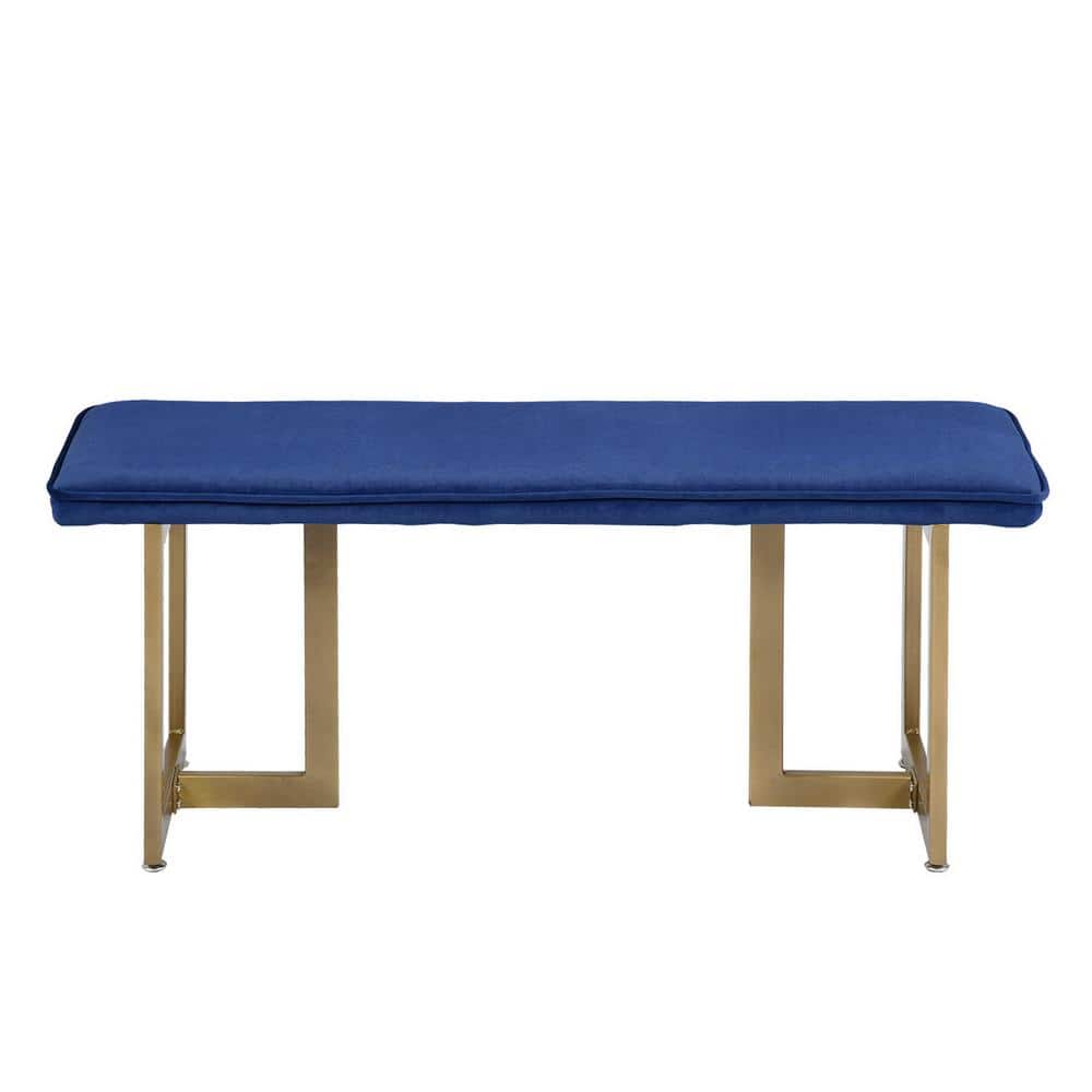 STICKON Blue Bench with Golden Legs (18.5 in. H x 44.5 in. W x 15 in. D ...