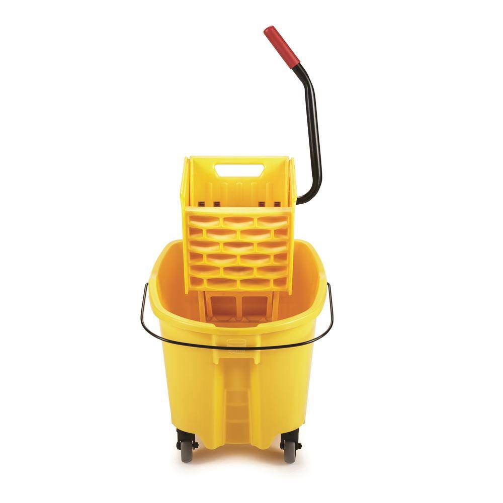 WAVEBRAKE 16.63 in. W x 18.88 in. D 26 Qt. Yellow Side-Press Bucket and ...
