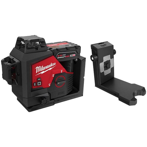 Milwaukee M12 250 ft. 12-Volt Lithium-Ion Cordless Green 3-Plane Laser ...