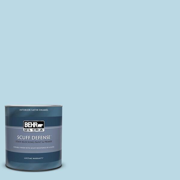 BEHR ULTRA 1 qt. #M490-1 Breezy Blue Extra Durable Satin Enamel ...