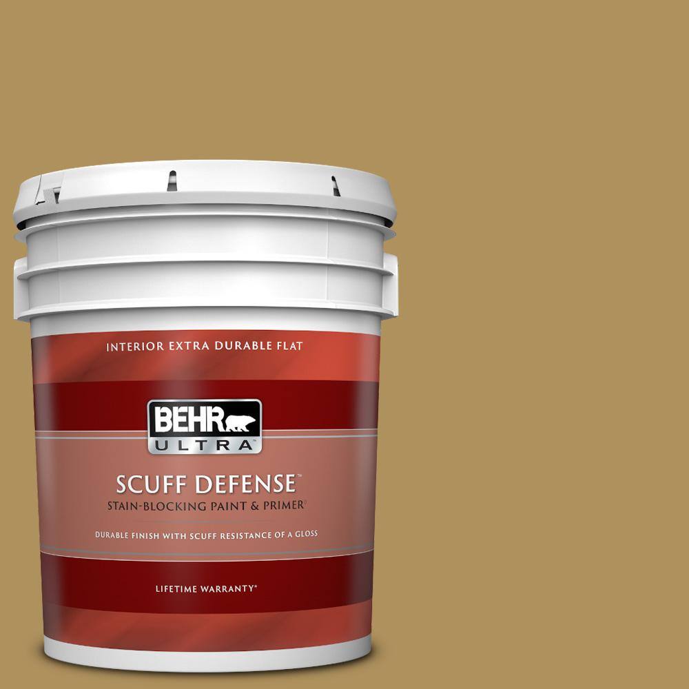 BEHR ULTRA 5 gal. #S310-5 Brazilian Citrine Extra Durable Flat Interior ...