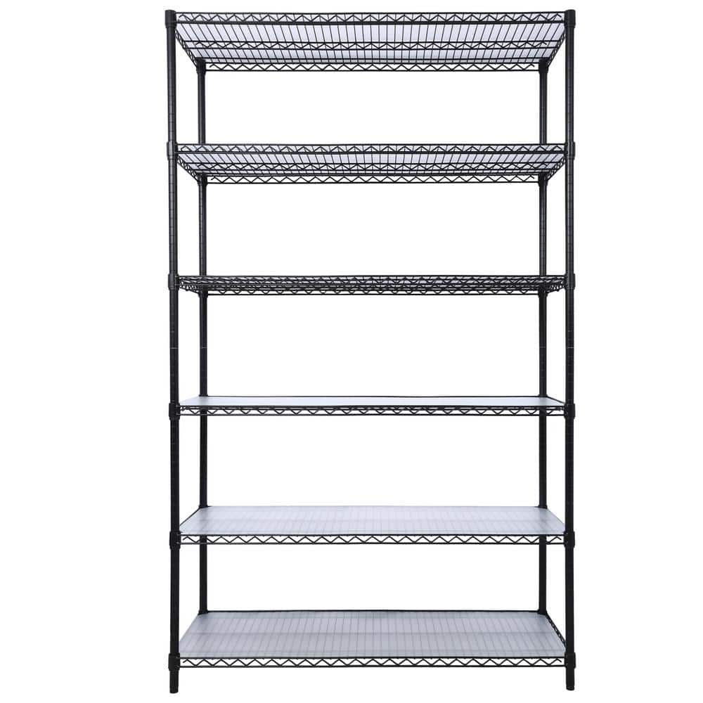 Nivencai 84 in. H x 48 in. L x 20 in. D 6-Shelf Black Metal Pantry ...
