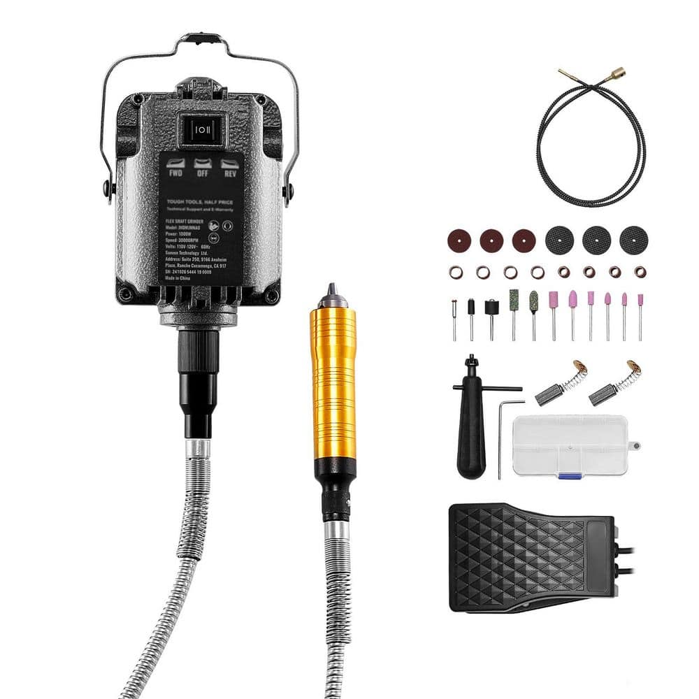 SKYSHALO 4.5 A Corded 49.61 in. Rotary Tool Flex Shaft Grinder, 30 ...