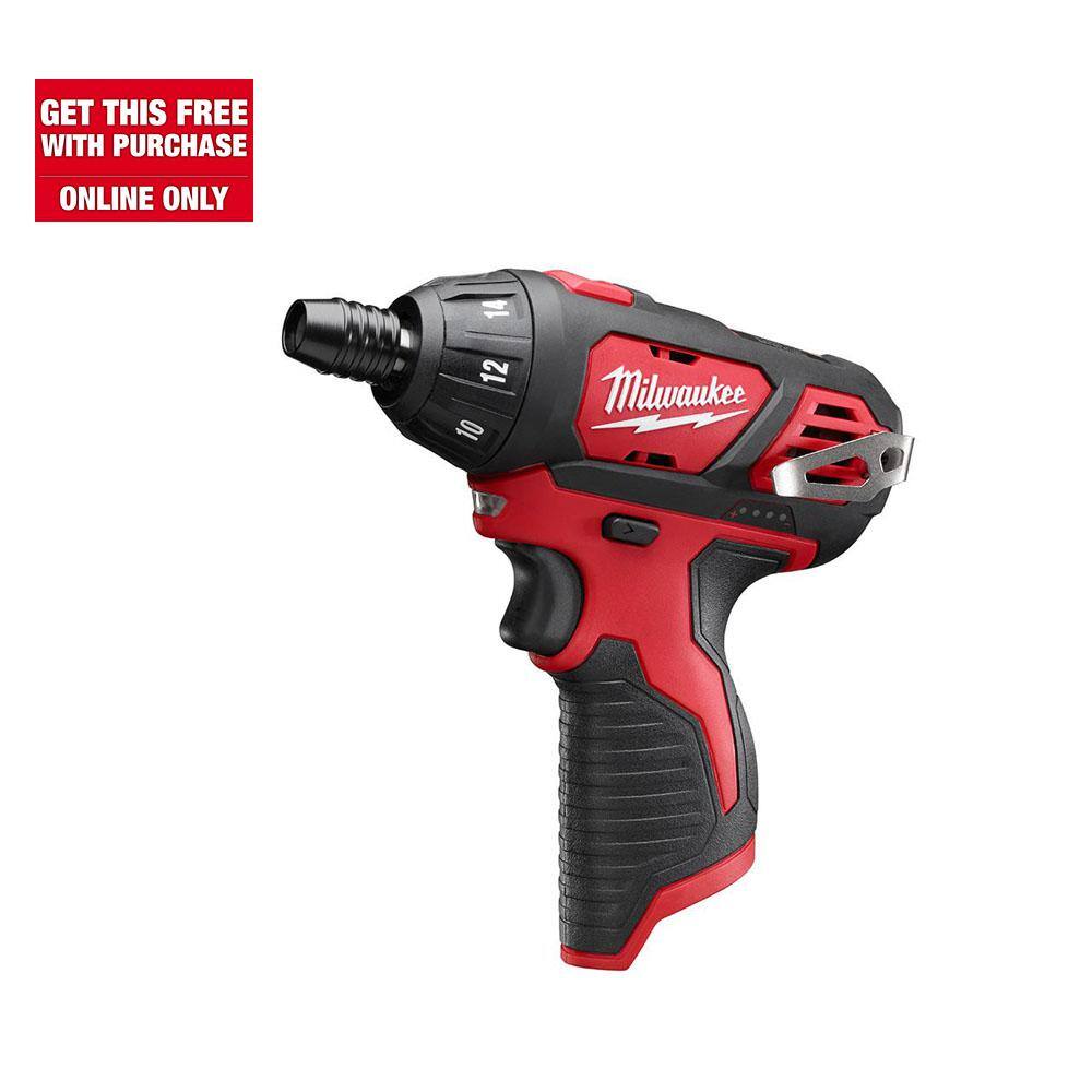 Milwaukee M12 12V Lithium-Ion Cordless 1/4 in. Hex Screwdriver (Tool ...