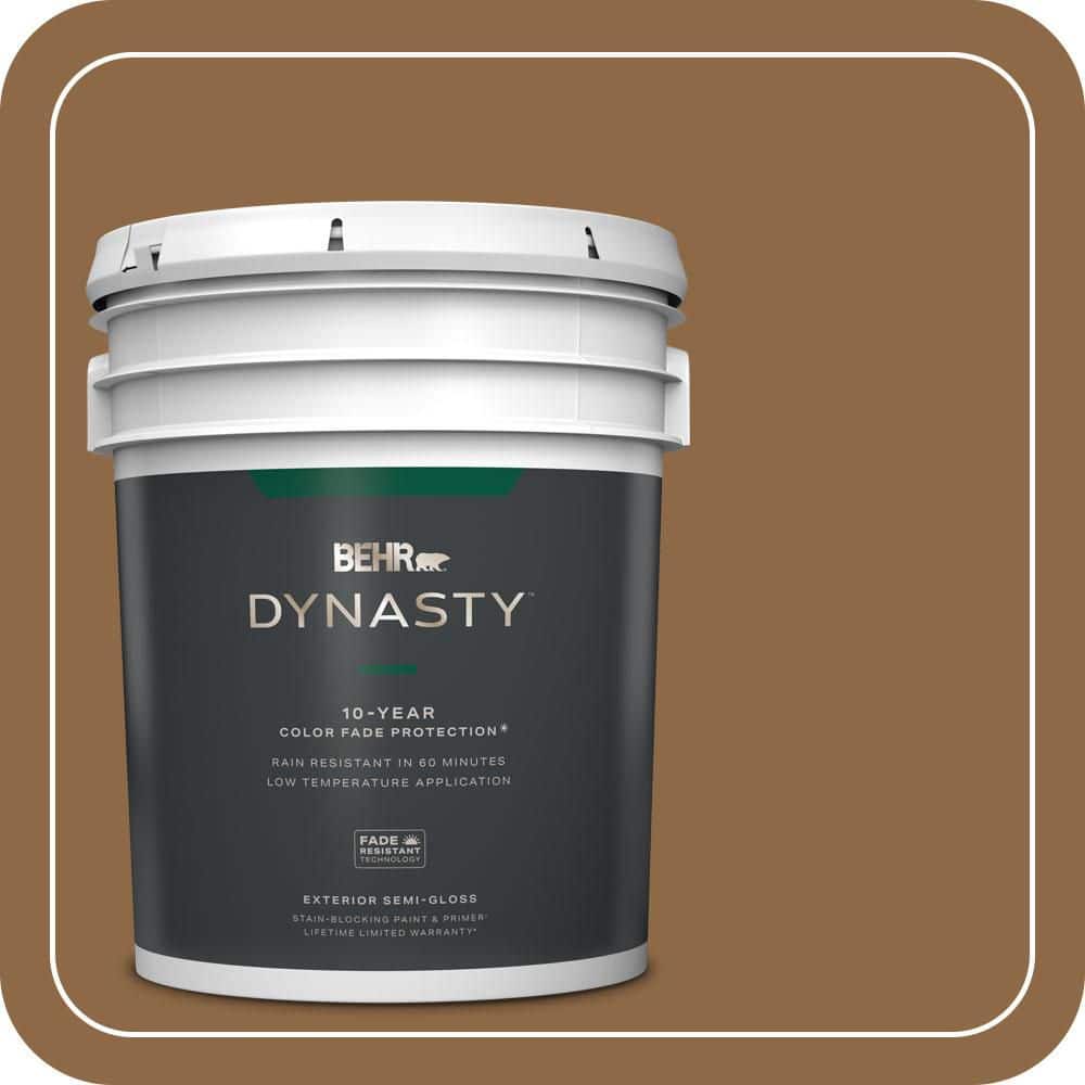 BEHR DYNASTY 5 gal. #270F-7 English Saddle Semi-Gloss Exterior Stain ...