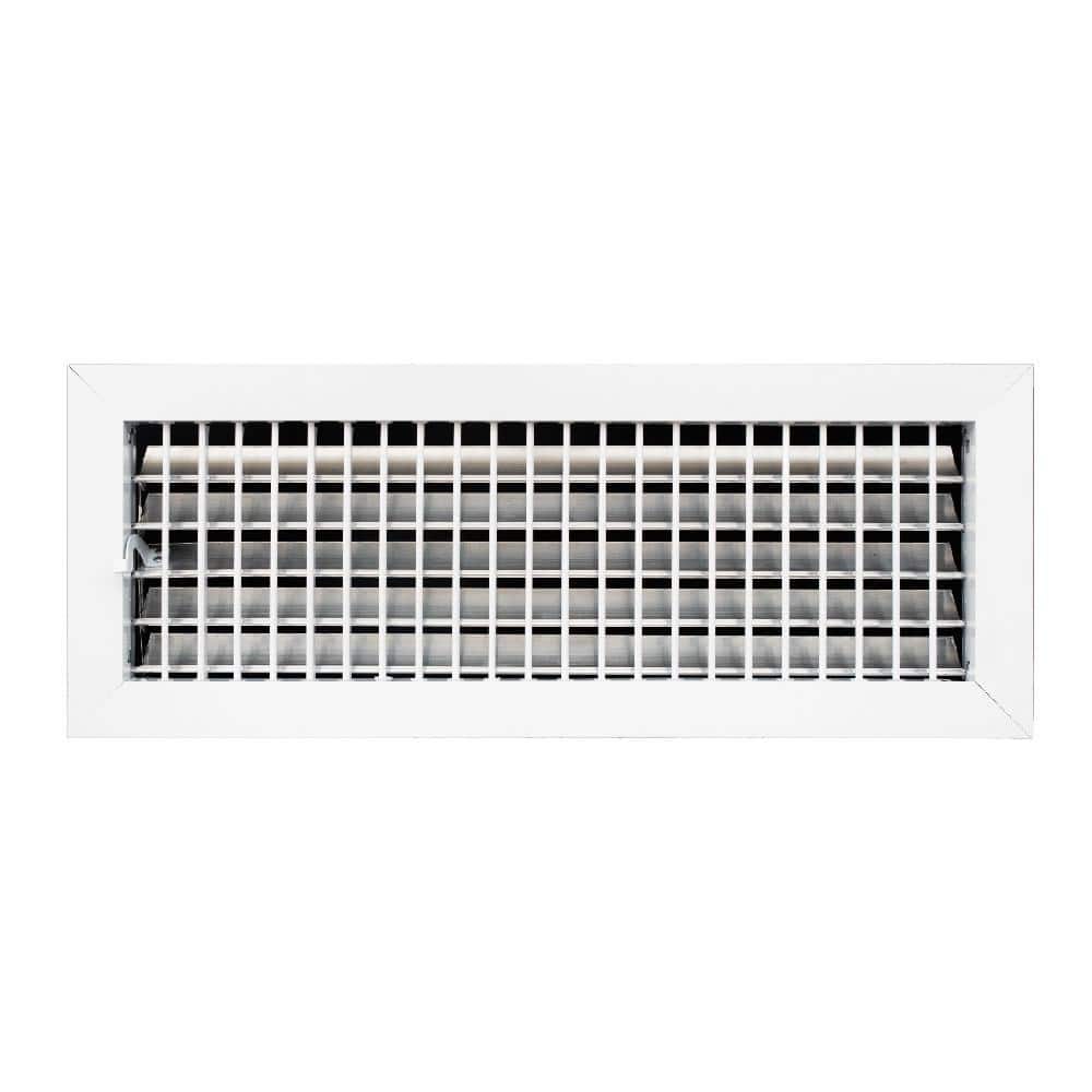 ACLAMINAIRE 18 in. x 6 in. Aluminum Adjustable Wall Register in White L ...