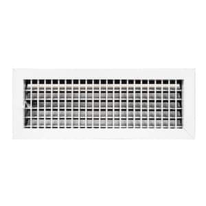 ACLAMINAIRE 20 in. x 6 in. Aluminum Adjustable Wall Register in White L ...