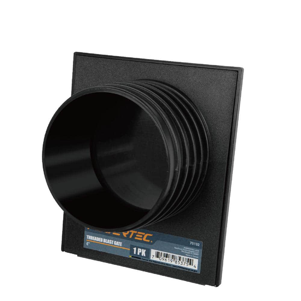 POWERTEC 4 in. Double Threaded Blast Gate for Dust Collector, Dust Collection Fittings 70192 ...