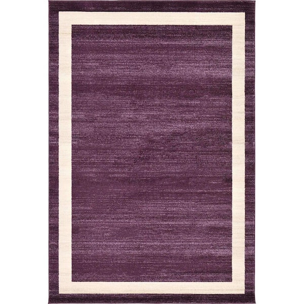 Purple Polypropylene 6 ft. x 9 ft. Solid Color Indoor Area Rug A46A1 ...