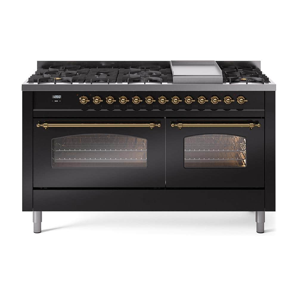 ILVE Nostaglie II 60 in. 9-Burners Freestanding Dual Fuel Range in ...