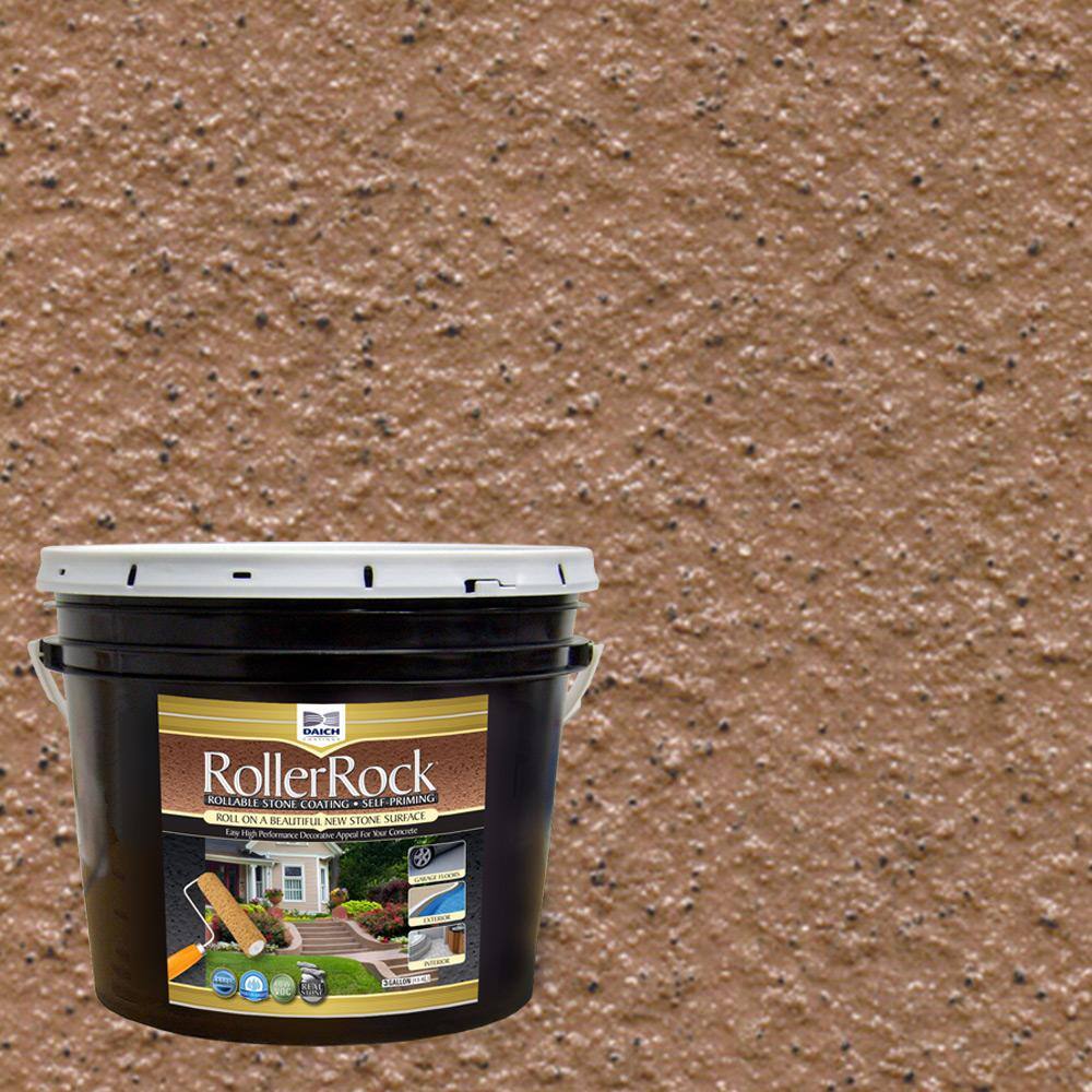 DAICH RollerRock 3 gal. Self-Priming Concrete Coating Cinnamon Interior ...