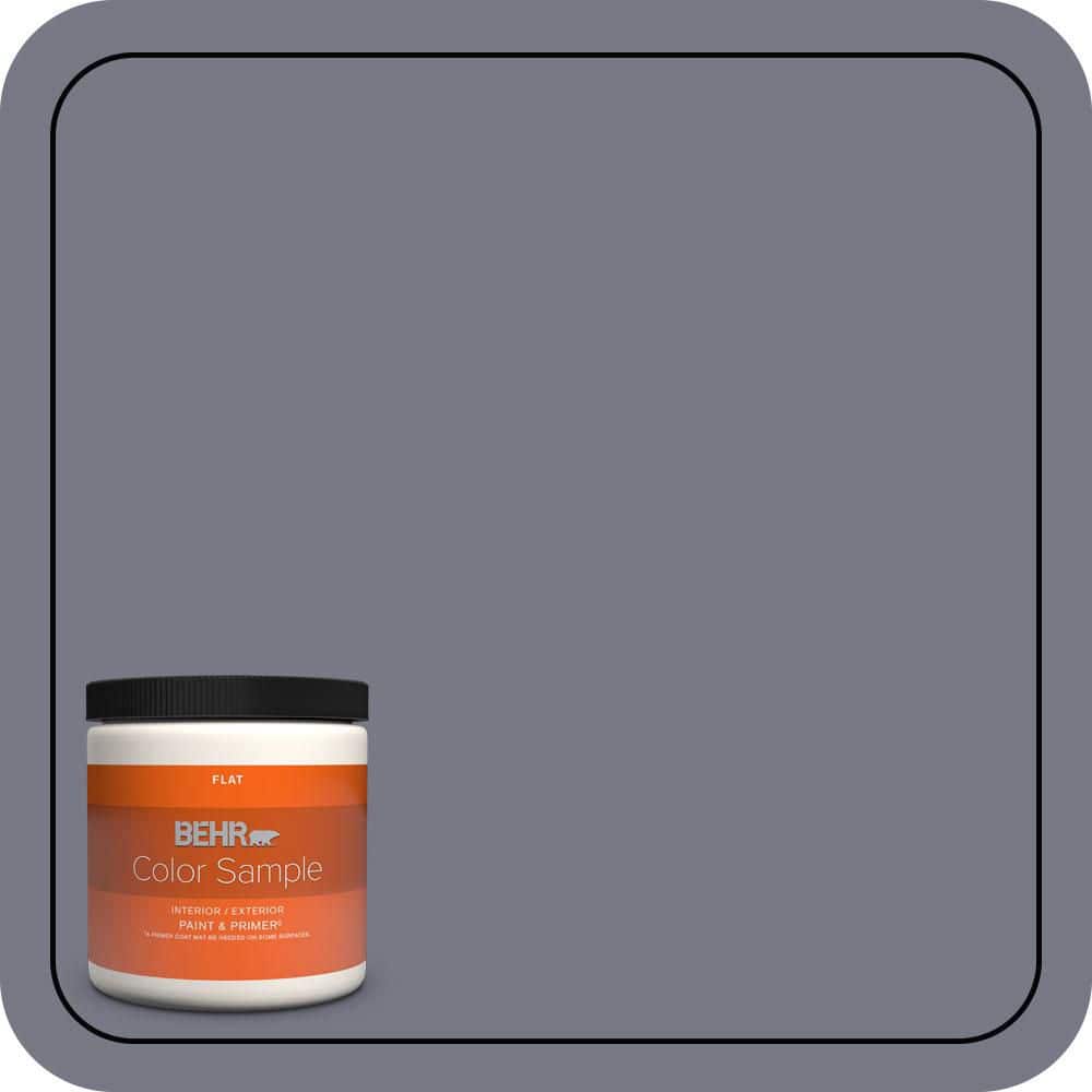 BEHR PREMIUM PLUS 8 oz. #N540-5 Infamous Flat Interior/Exterior Paint ...