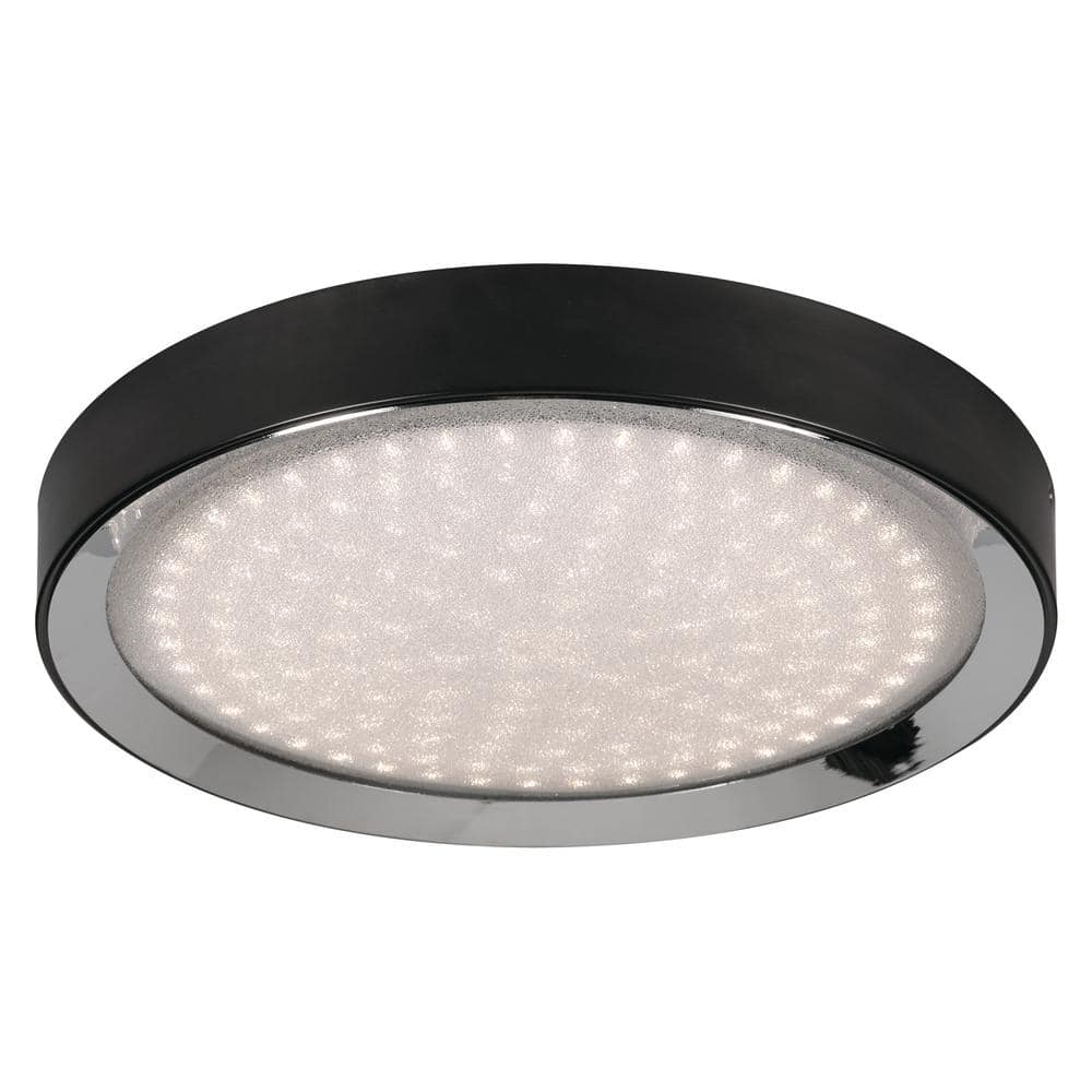 AFX Belle 16 in. 1-Light Black LED Flush Mount BLLF16LAJD1BKPC - The ...