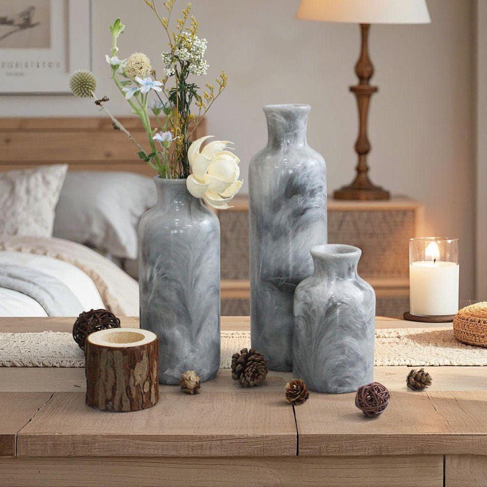 Resin 3-Piece Vase Set, Farmhouse Decor, Home Decorative Vase, Vases ...