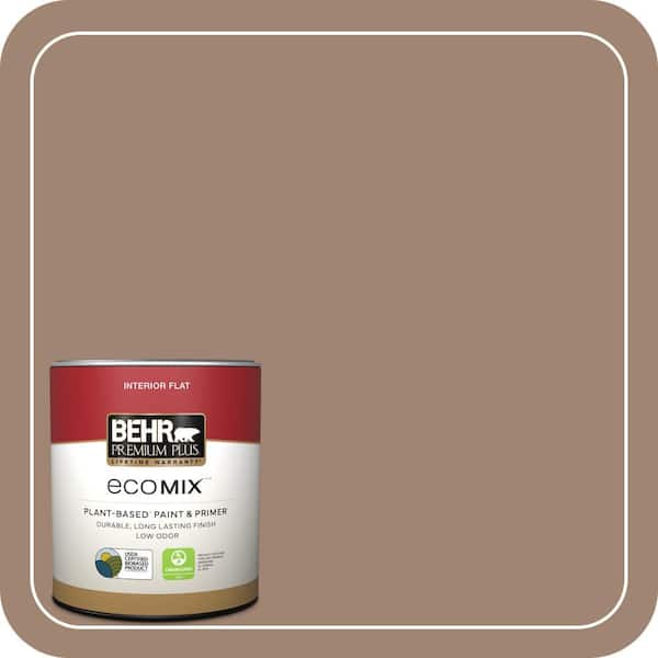 BEHR PREMIUM PLUS 1 qt. #ICC-71 Warm Nutmeg Flat EcoMix Plant-Based ...