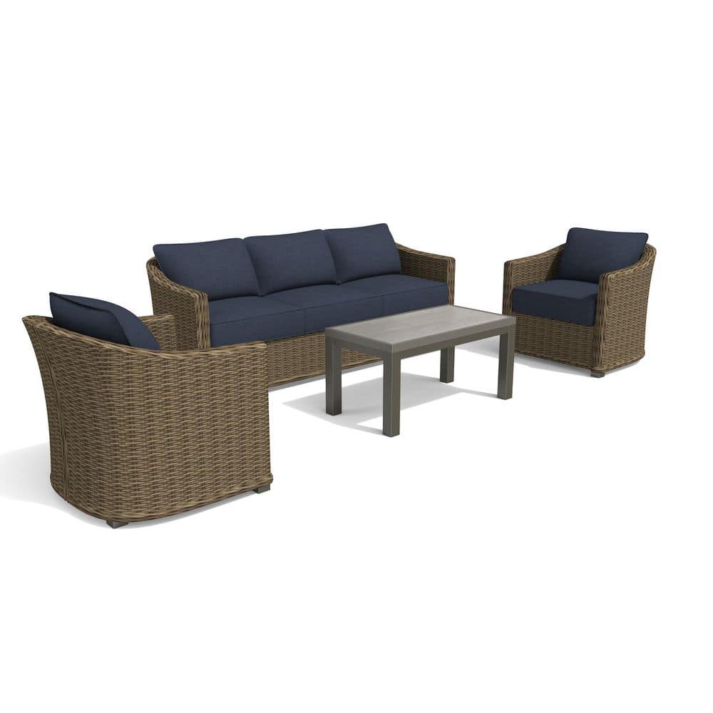 Hampton Bay Thornfield Park 2-Piece Brown Metal Outdoor Lounge Chairs ...