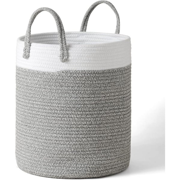 Cubilan 16 in. Grey Woven Basket DLB3807 - The Home Depot