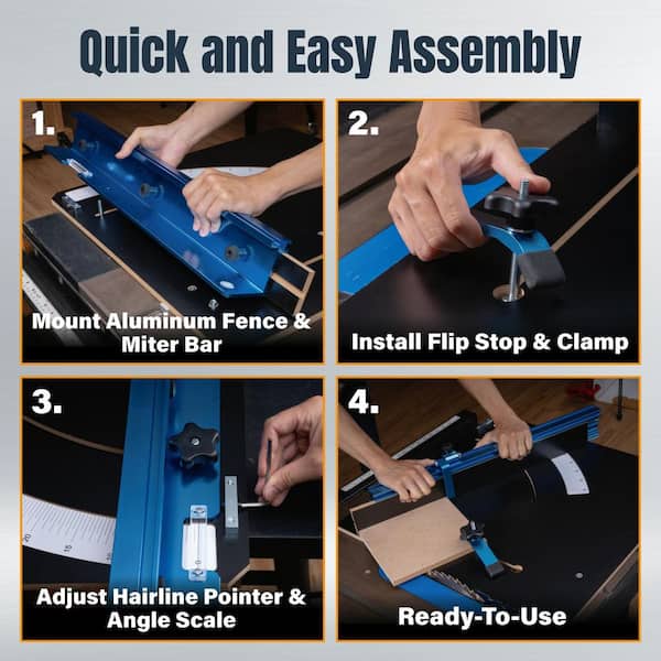 ‎POWERTEC Table Saw Cross Cutting Sled, Woodworking Jig and Hardware ...