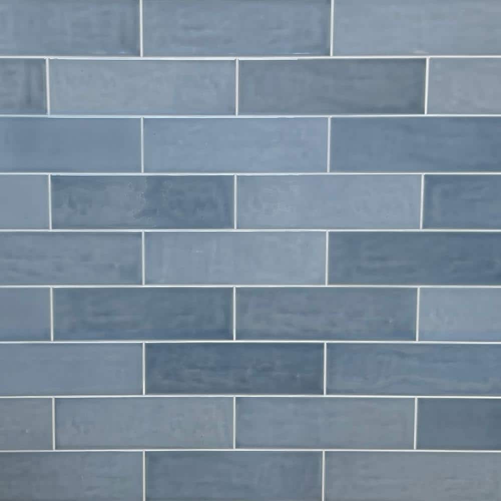 CRUZ BAY STUDIO Bedouin Subway Tile 3 5/8 in. x 11 3/4 in. Blue Gloss ...