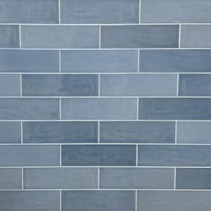 EMSER TILE Kudos Indigo 11.81 in. x 23.62 in. Polished Ceramic Floor ...