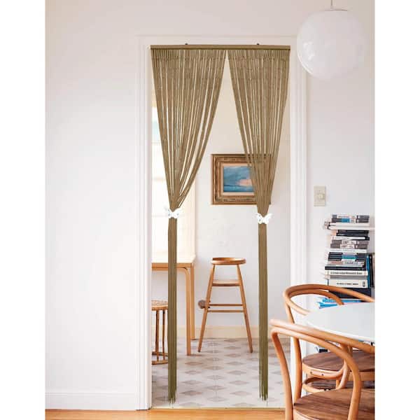 EVIDECO French home goods Beaded Taupe Bamboo Curtain Door EVIDECO French home goods Beaded Taupe Bamboo Curtain Door