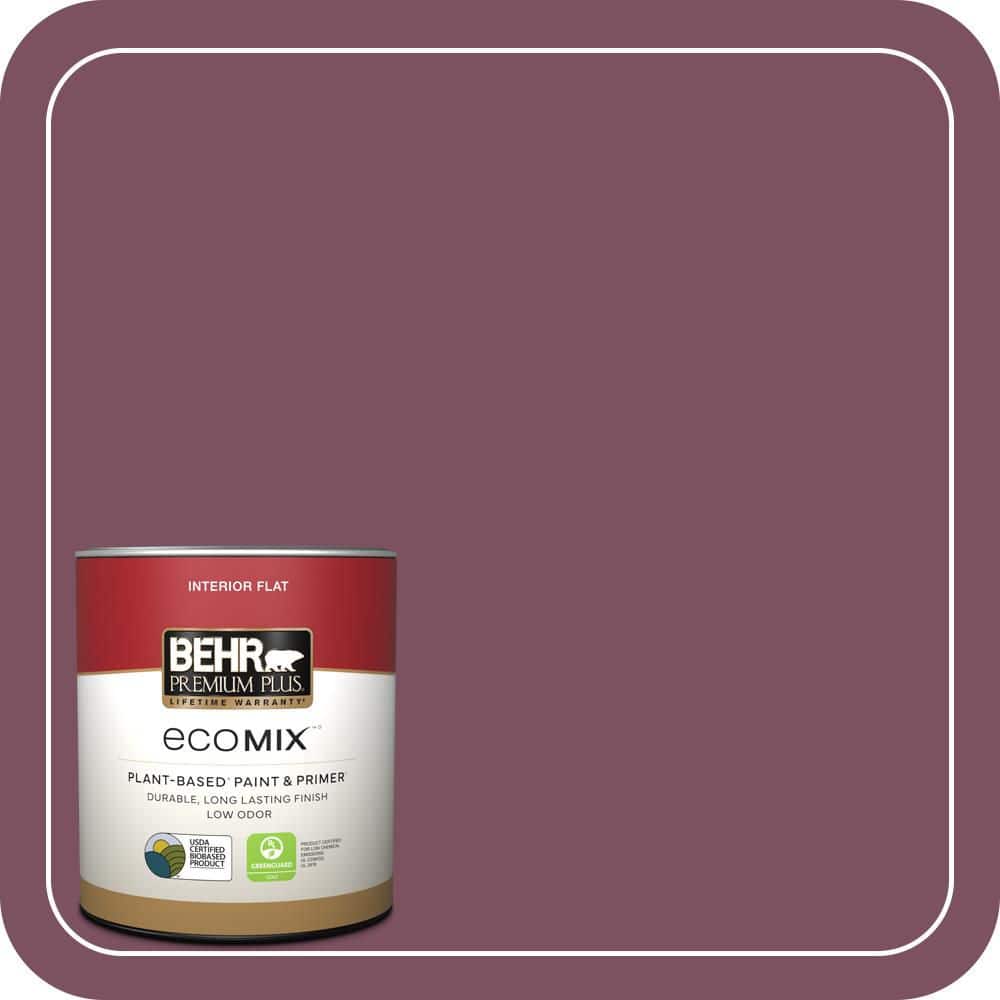 BEHR PREMIUM PLUS 1 qt. #PPU1-19 Classic Berry Flat EcoMix Plant-Based ...