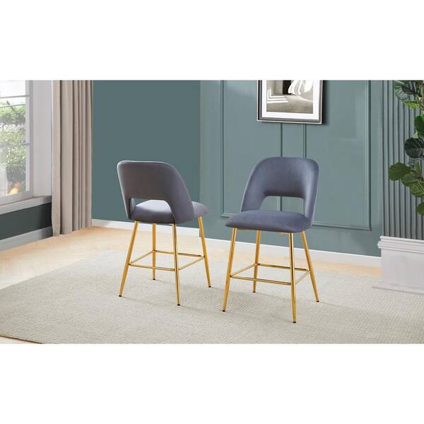 Best Quality Furniture Xavi 24 in. Dark Grey High Back Metal Frame ...