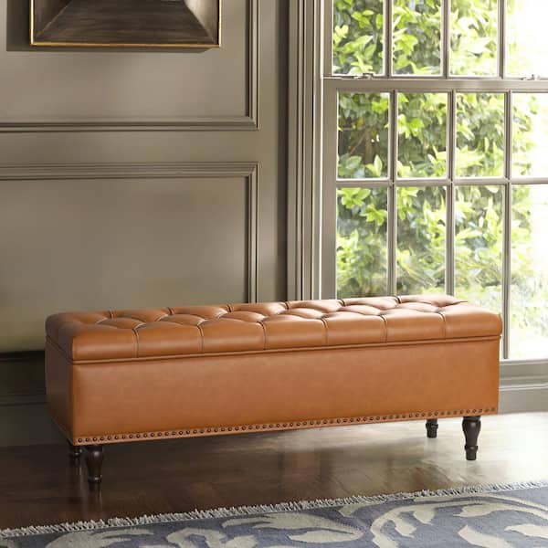 Leather ottoman seat store