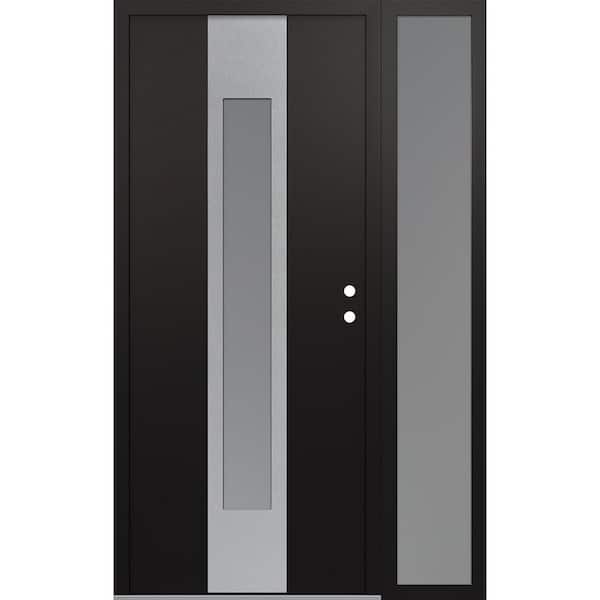 Tessari Doors A1 48 in. x 80 in. Silver P Left-Hand/Inswing Frosted ...