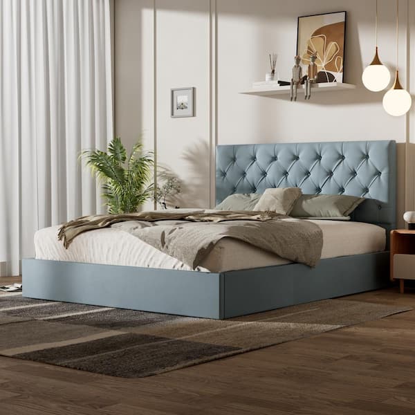 Aqua upholstered headboard store