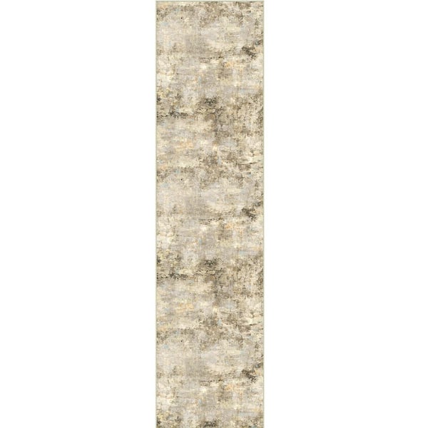 HaiiMeid Gorgeous Brown 2 ft. x 8 ft. Washable Modern Abstract Runner ...